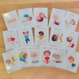 Kids Yoga Cards, Children’s Yoga Pose, Yoga Flash Cards, Montessori ...