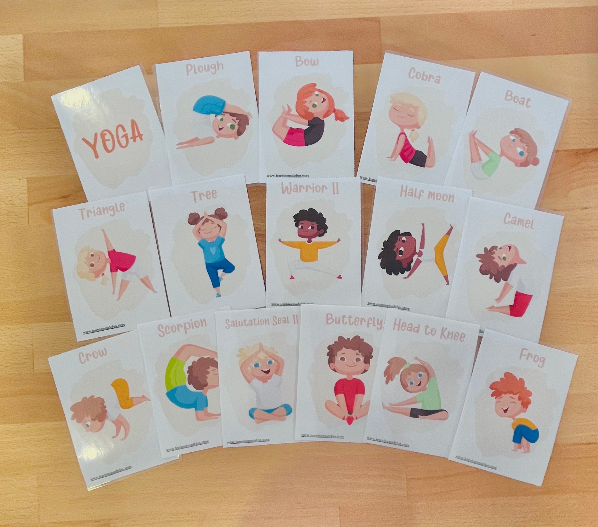 Kids Yoga Cards Childrens Yoga Pose Yoga Flash Cards - Etsy