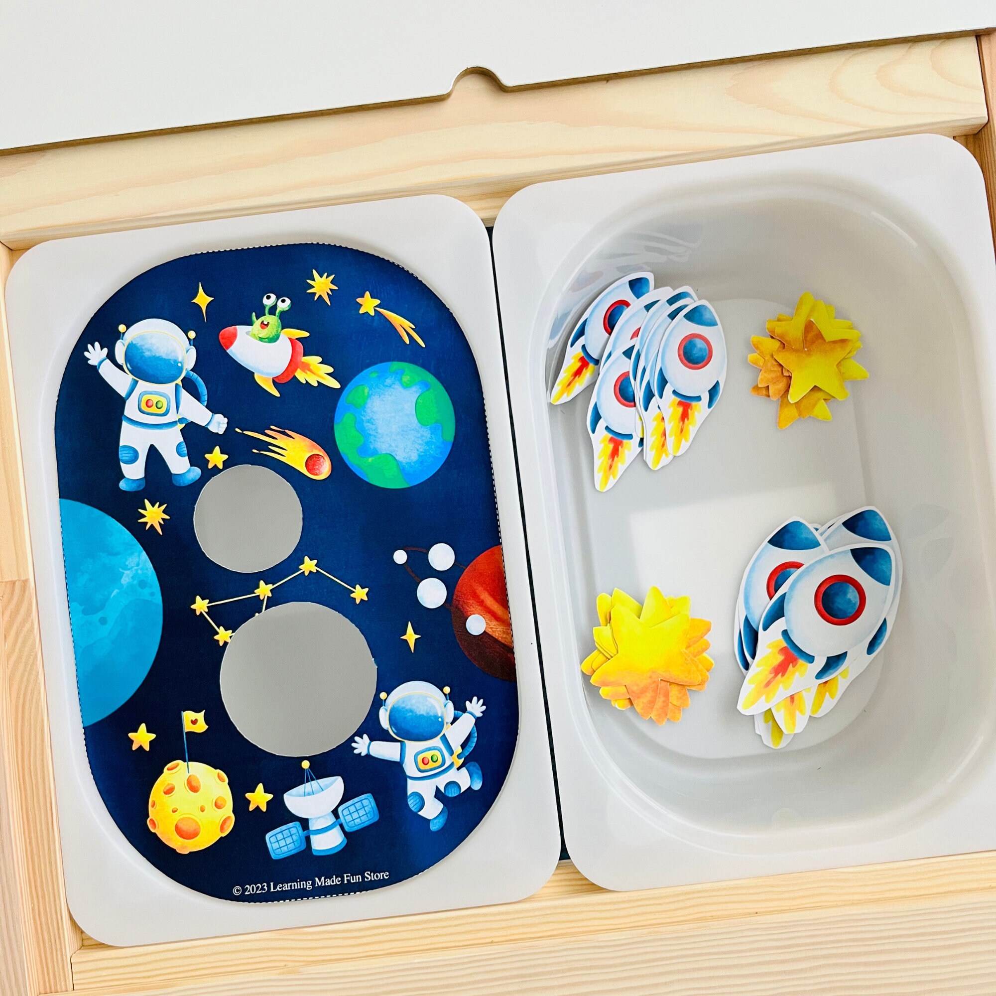 Space Sort by Size, Printable Flisat Insert, Trofast Insert, Preschool ...
