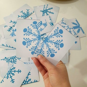 Winter Matching Game for Kids, Snowflakes Matching Activity, Winter ...