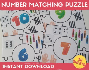 Preschool Printables Learning Numbers Number Matching Game - Etsy