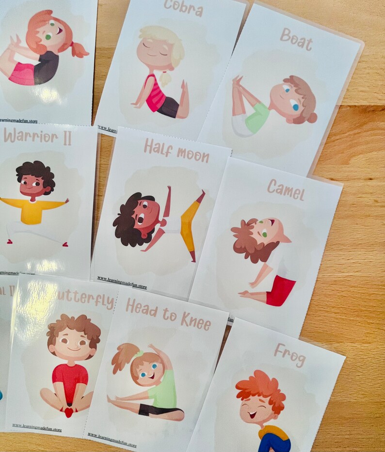 Kids Yoga Cards Childrens Yoga Pose Yoga Flash Cards - Etsy Canada