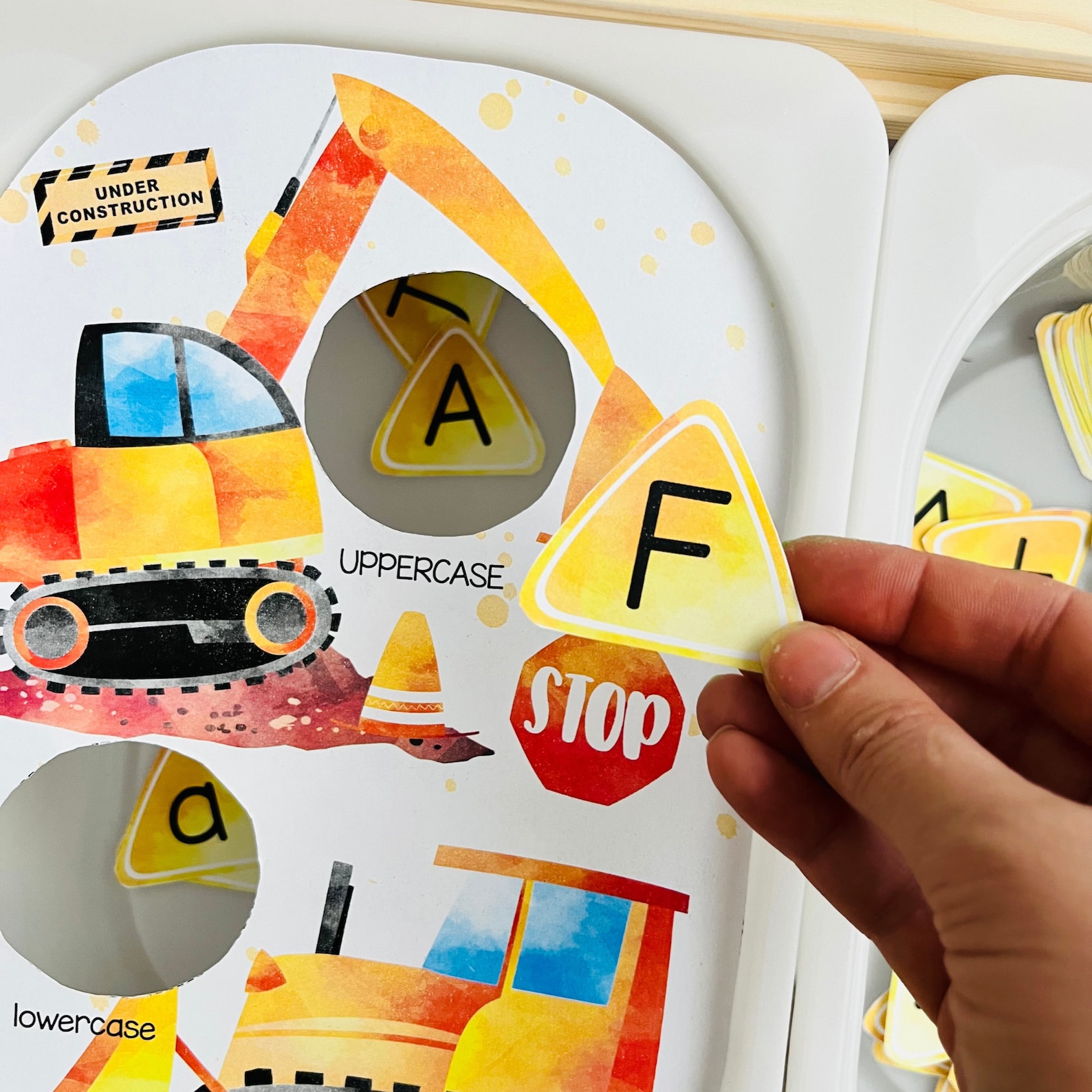 Construction Vehicles Letter Sorting Flisat Insert (printable) - Etsy