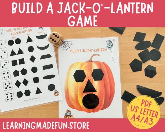 Build a Jack-o-lantern Matching Shapes Printable Activity - Etsy