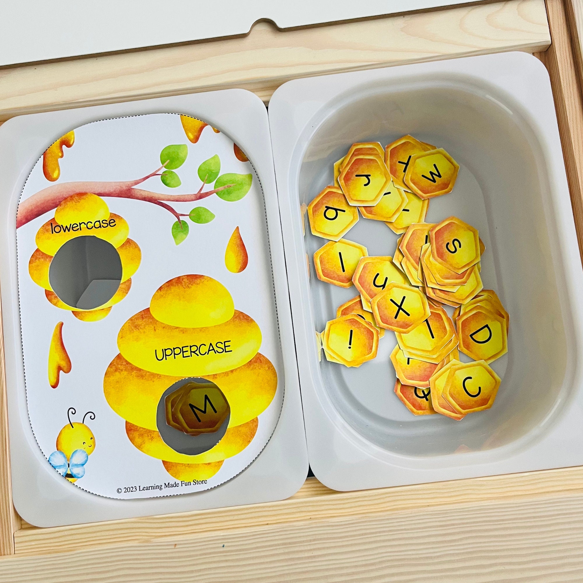 Bees Sorting Letters Printable Flisat Insert, Trofast Insert, Preschool ...