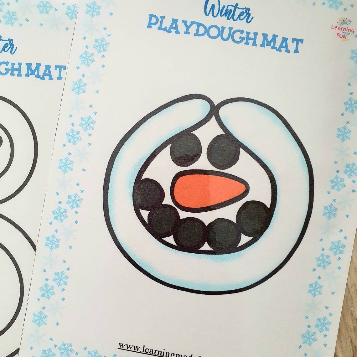 Winter Play Dough Mats Printable Play Doh Toddler Activities | Etsy