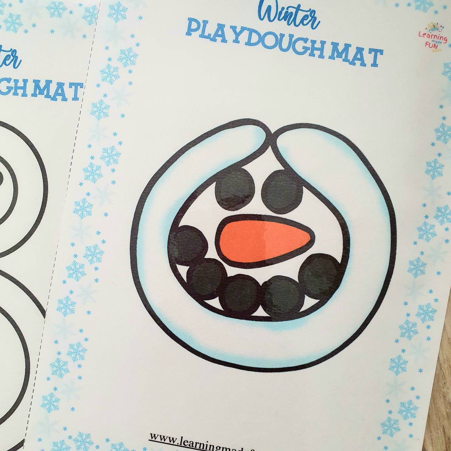 Winter Play Dough Mats Printable Play Doh Toddler Activities - Etsy