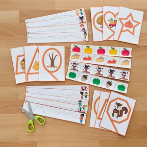 Autumn Scissor Strips, Preschool Scissor Skills Practice, Cutting Lines ...