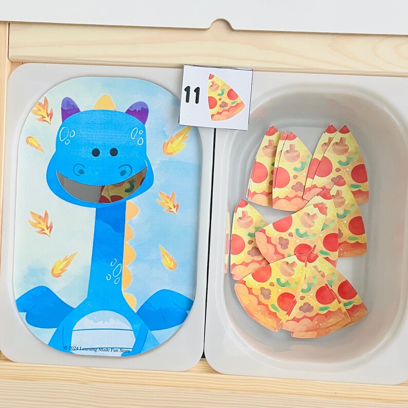 Feed the Dragon Counting, Printable Flisat Insert, Trofast Insert ...