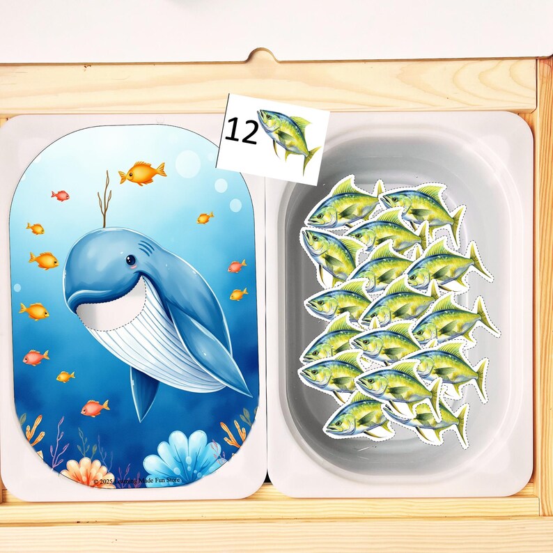 Feed the Whale Counting Game, Printable Flisat Insert (digital Download ...