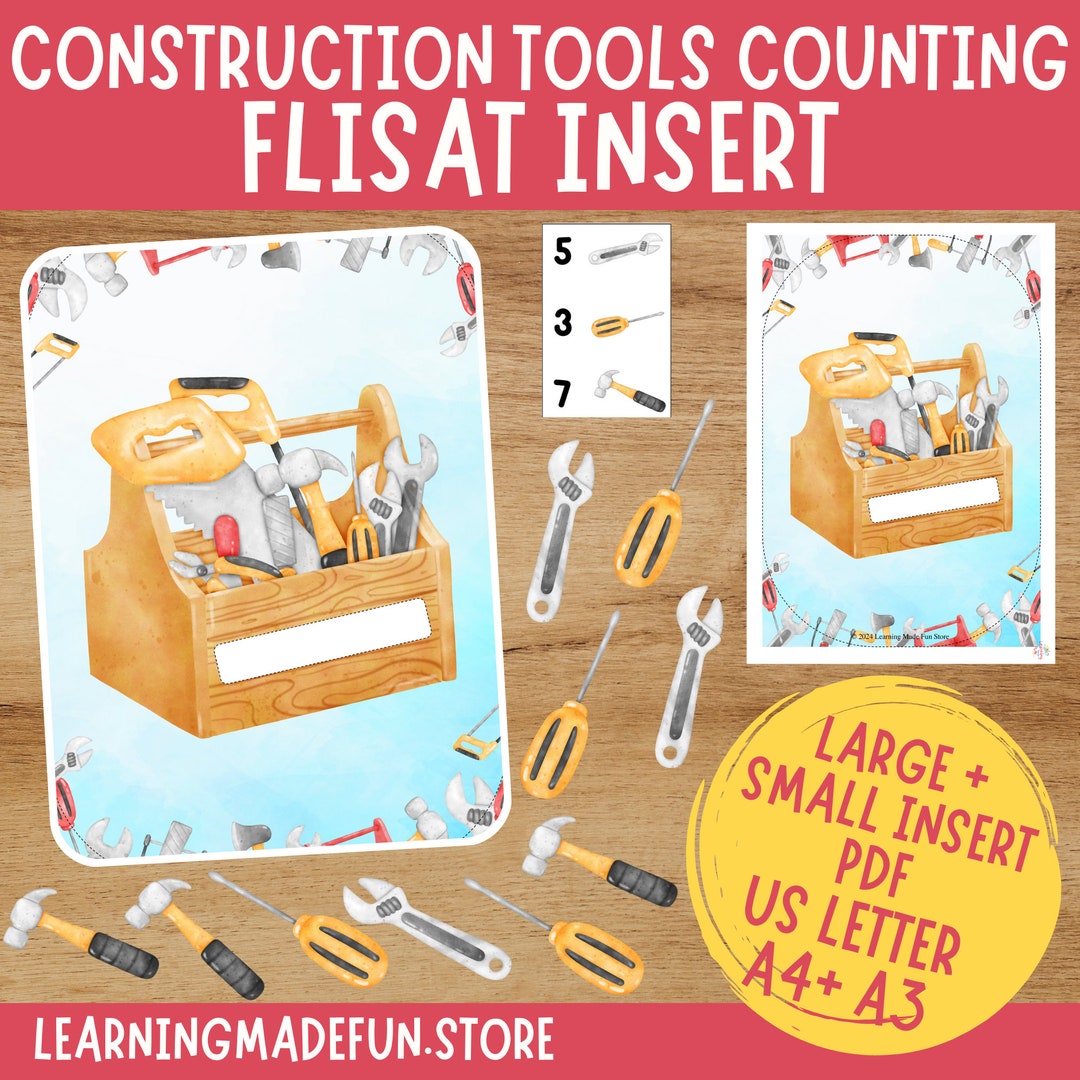 Construction Tools Counting, Printable Flisat Insert, Trofast Insert ...