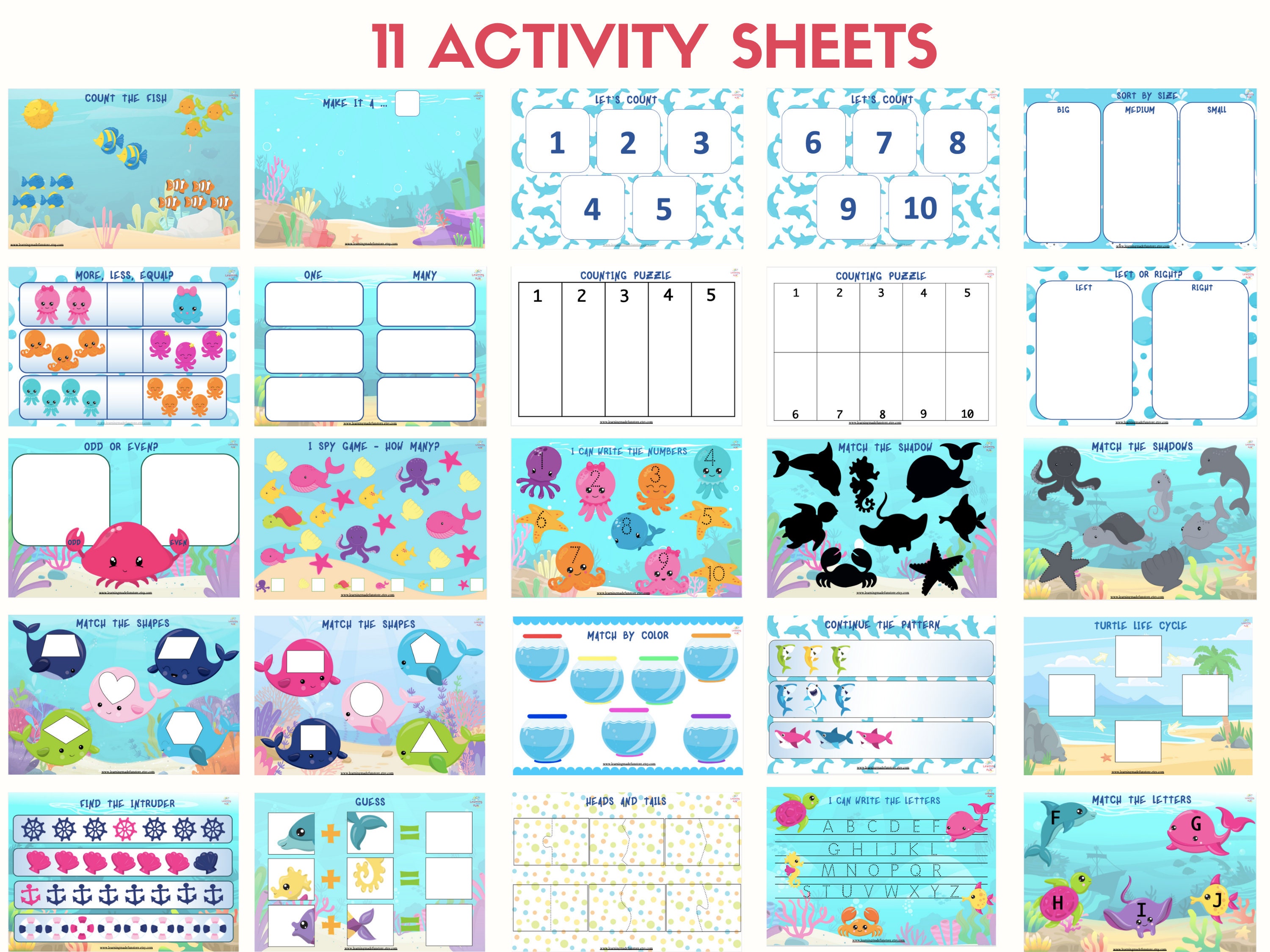 Ocean Life Busy Book: Toddler Learning Binder (PDF Printable) - Etsy