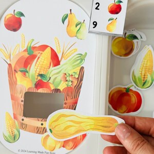 Fall Crops Counting, Printable Flisat Insert, Trofast Insert, Preschool ...