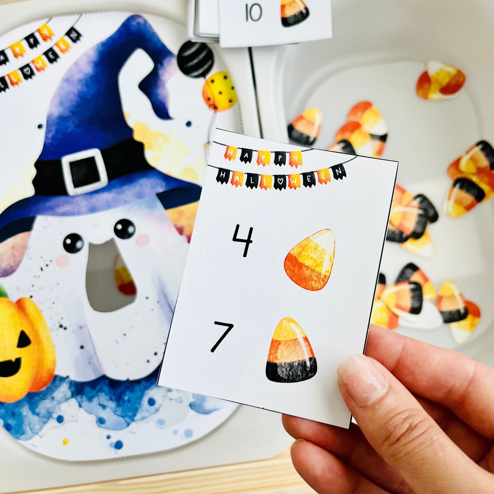 Halloween Flisat Insert, Feed the Ghost, Preschool Counting (digital ...