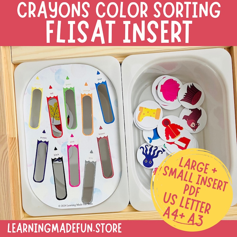 Matching Colors Printable Flisat Insert, Trofast Insert, Preschool ...