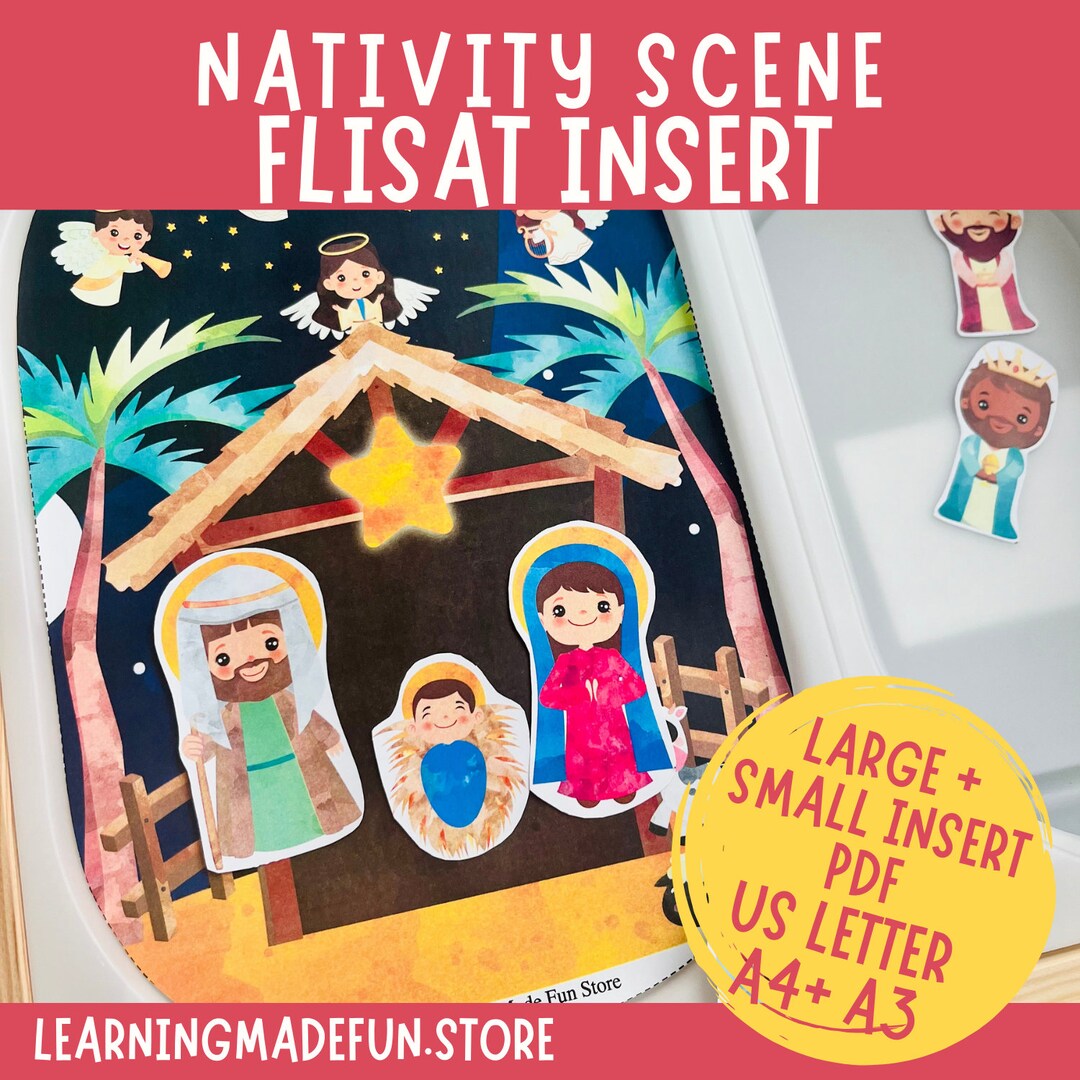Nativity Scene Printable Flisat Insert, Christmas Activity, Preschool Pretend Play, Toddler ...