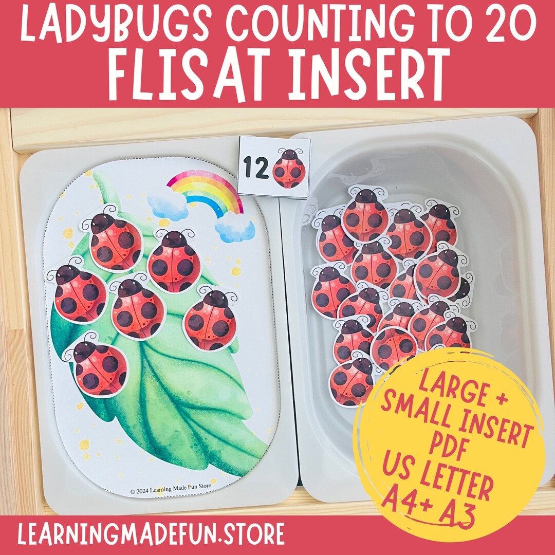 Ladybugs Count to 20, Printable Flisat Insert, Trofast Insert ...