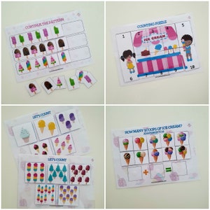 ICE CREAM Printable Busy Book, Summer Busy Book, Preschool & Toddler ...