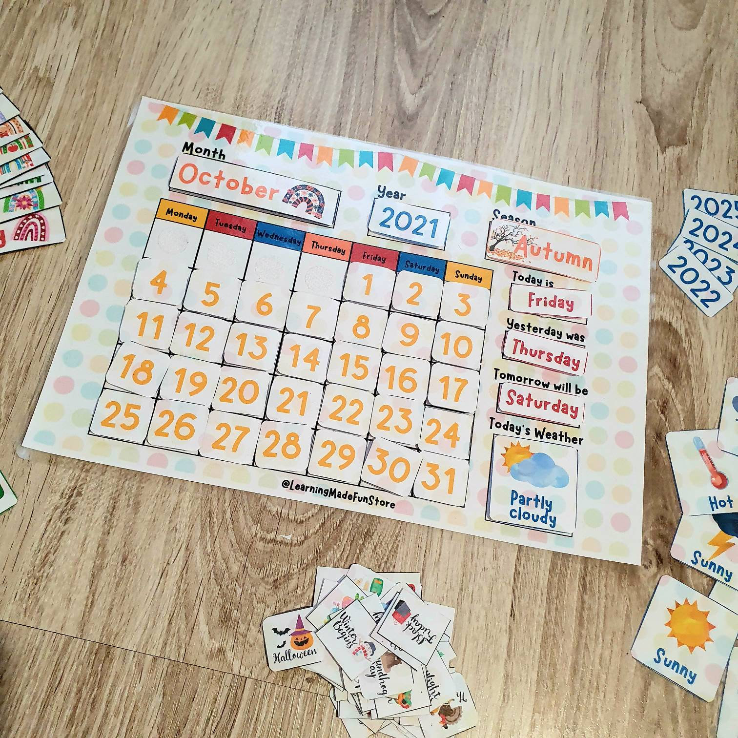 Perpetual Calendar Printable Classroom Calendar Homeschool | Etsy