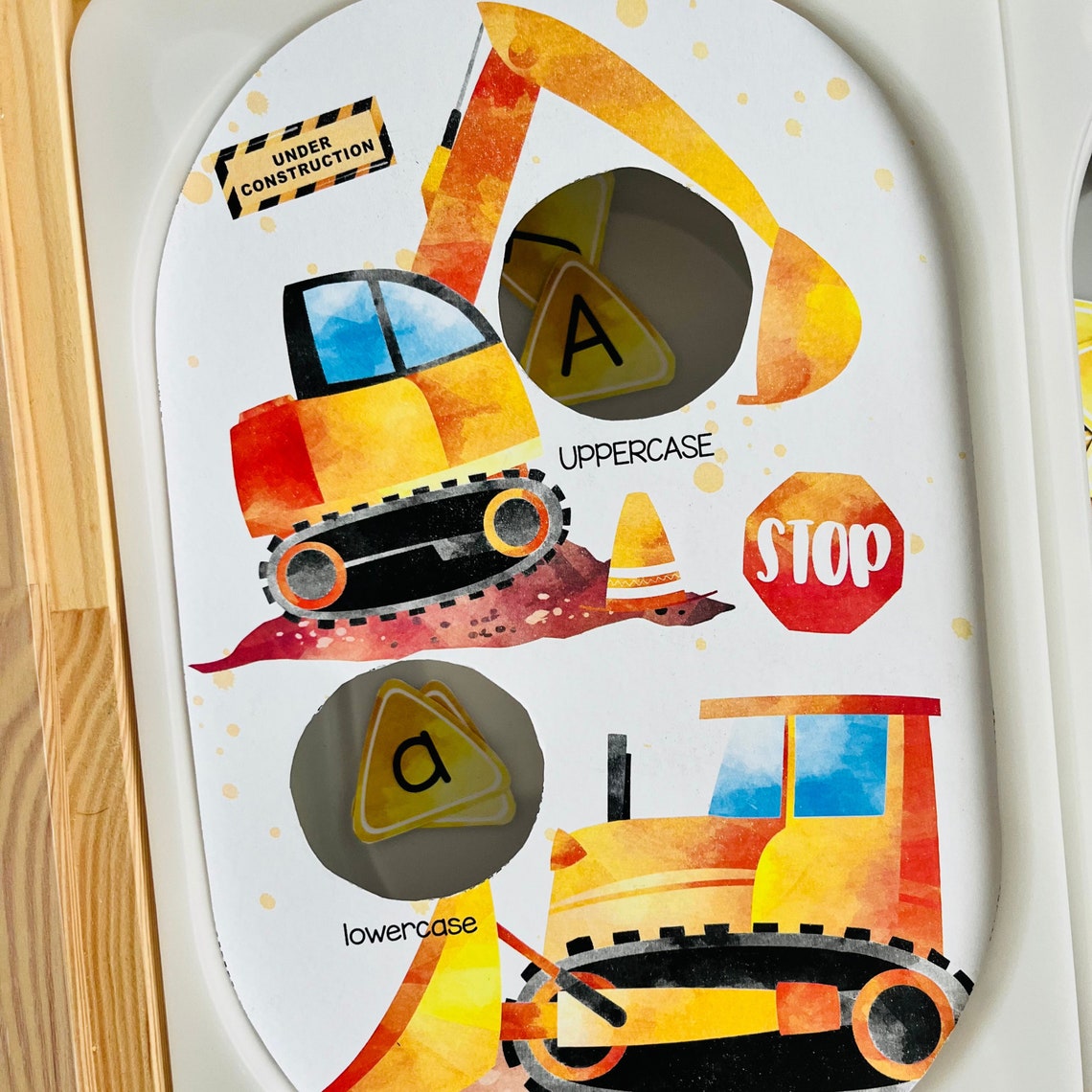 Construction Vehicles Letter Sorting Flisat Insert (printable) - Etsy