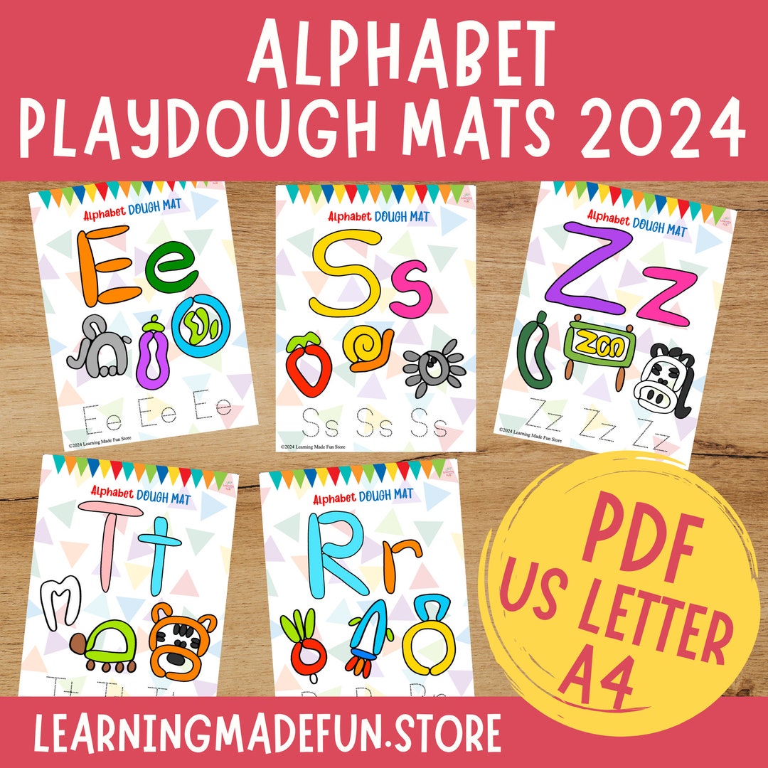 Alphabet Play Doh Cards Toddler Activities ABC Play Dough Mats ...