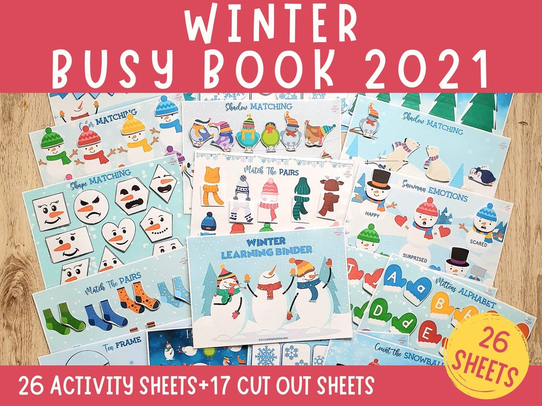 Winter Busy Book, Learning Binder, Preschool Learning Activities, Busy ...