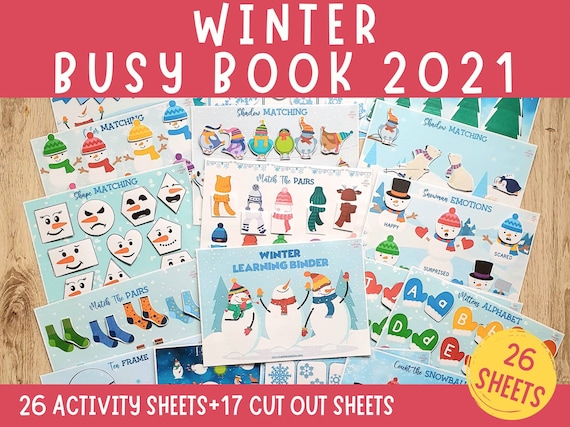Winter Busy Book Learning Binder Preschool Learning | Etsy