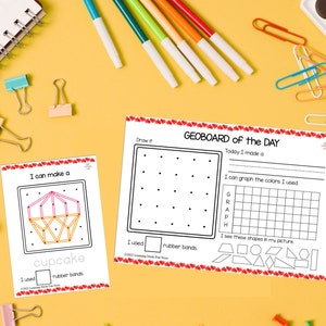 Valentines Day Geoboard Task Cards, Activity Mats, Preschool Centers ...