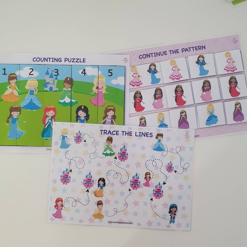 Princesses Toddler Busy Book: Learning Activities Binder (printable) - Etsy