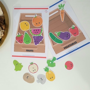 Fruits & Vegetables Sorting Game: Preschool Printable Activity (digital ...