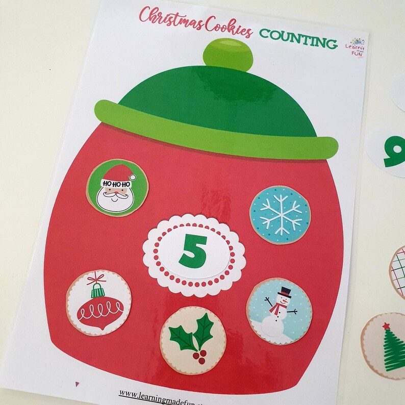 Christmas Cookie Jar Counting Activity: Toddler Printable (digital ...