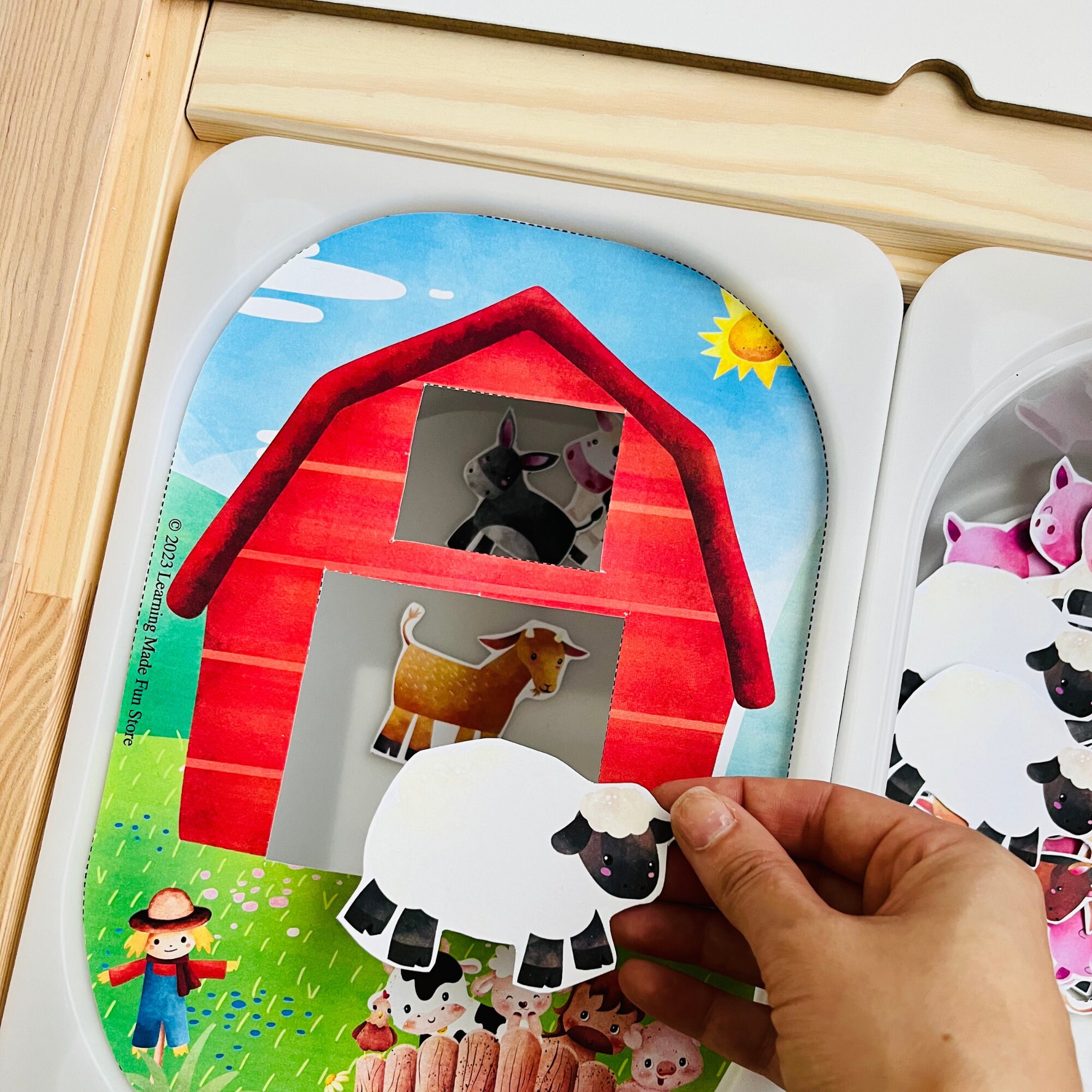 Farm Animals Size Sort Flisat Insert, Preschool Learning (digital ...