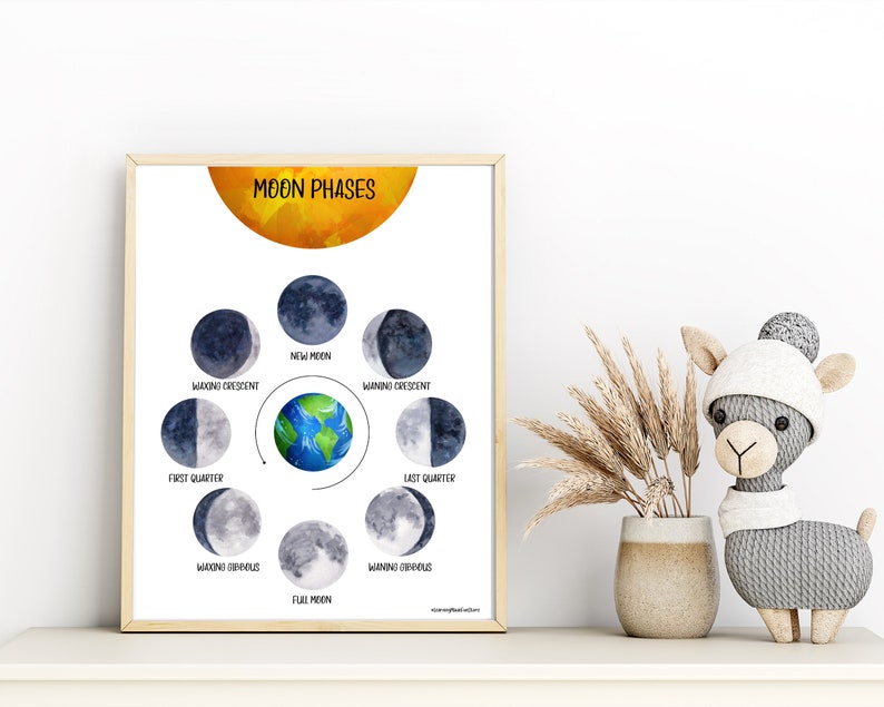 Moon Phases Educational Poster Classroom Posters Homeschool - Etsy