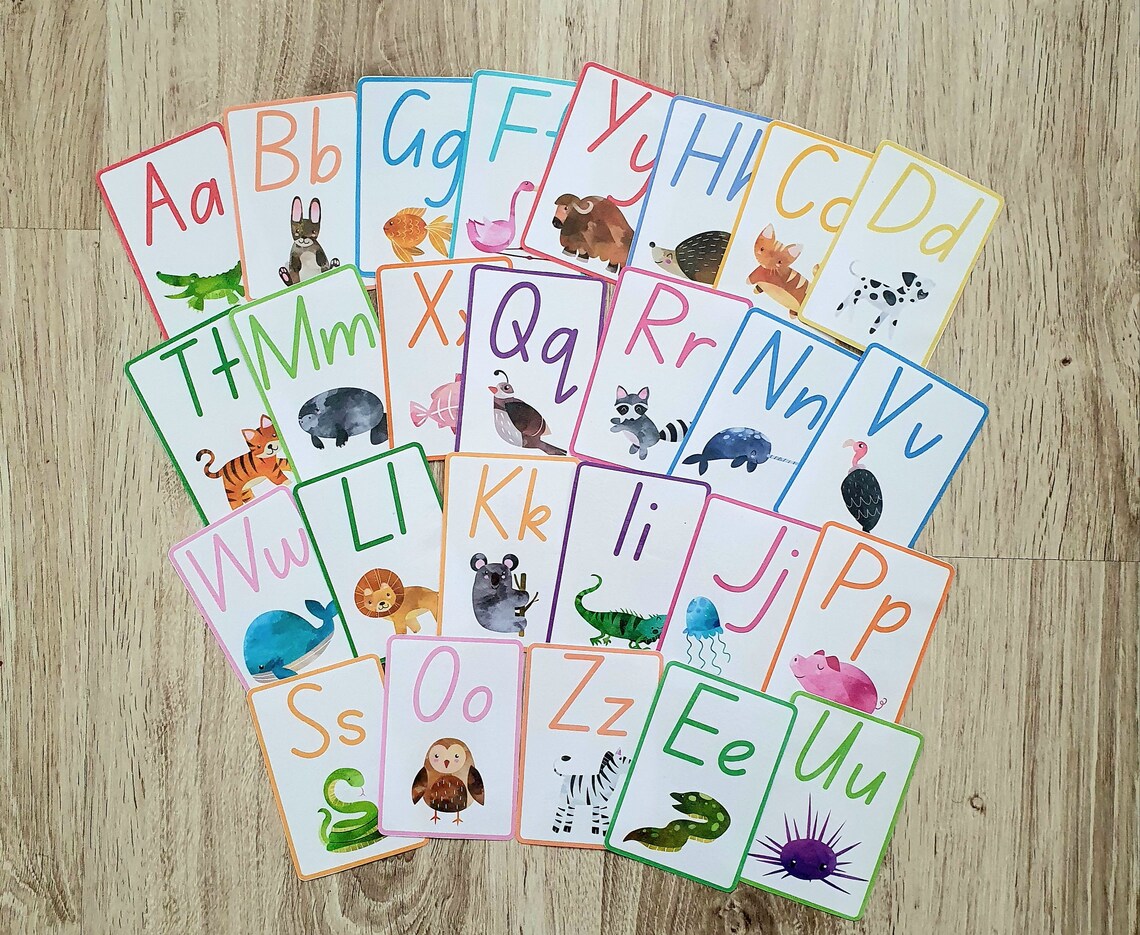 Montessori Flashcards Bundle Alphabet Flash Cards Numbers | Etsy