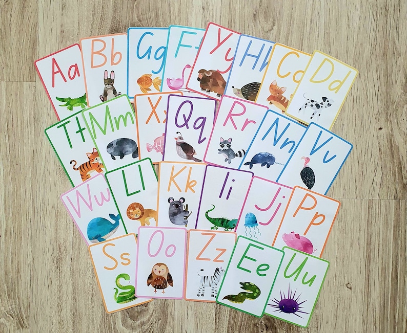 Montessori Flashcards Bundle Alphabet Flash Cards Numbers | Etsy