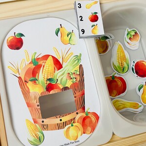 Fall Crops Counting, Printable Flisat Insert, Trofast Insert, Preschool ...