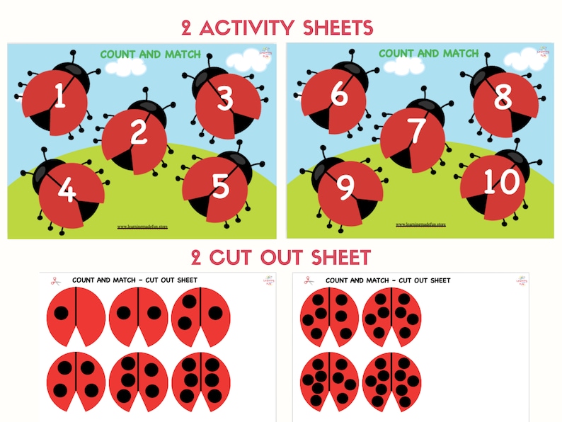 Bugs Counting Activity Numbers 1-10 Count Count Activities | Etsy