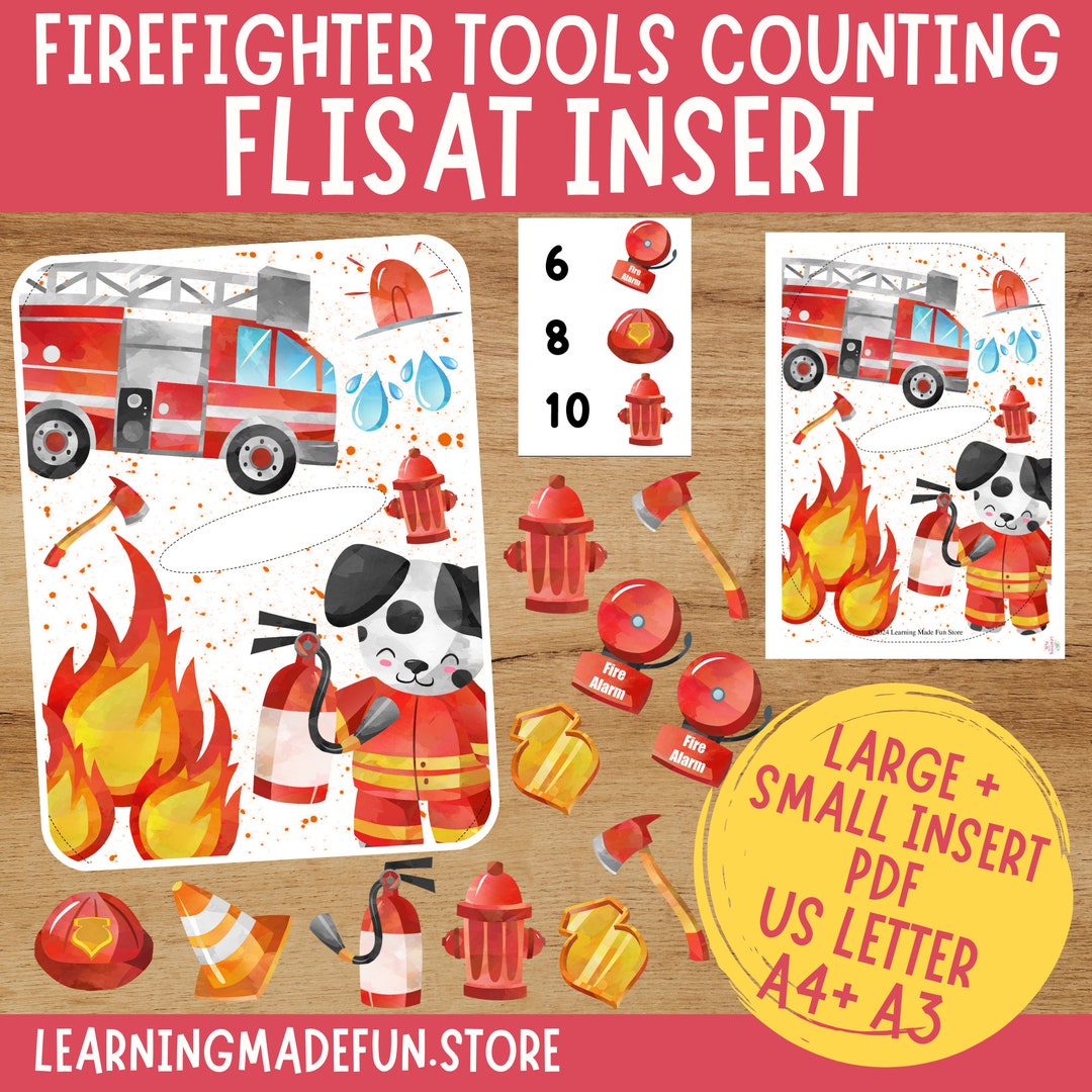 Firefighters Counting, Printable Flisat Insert, Trofast Insert ...