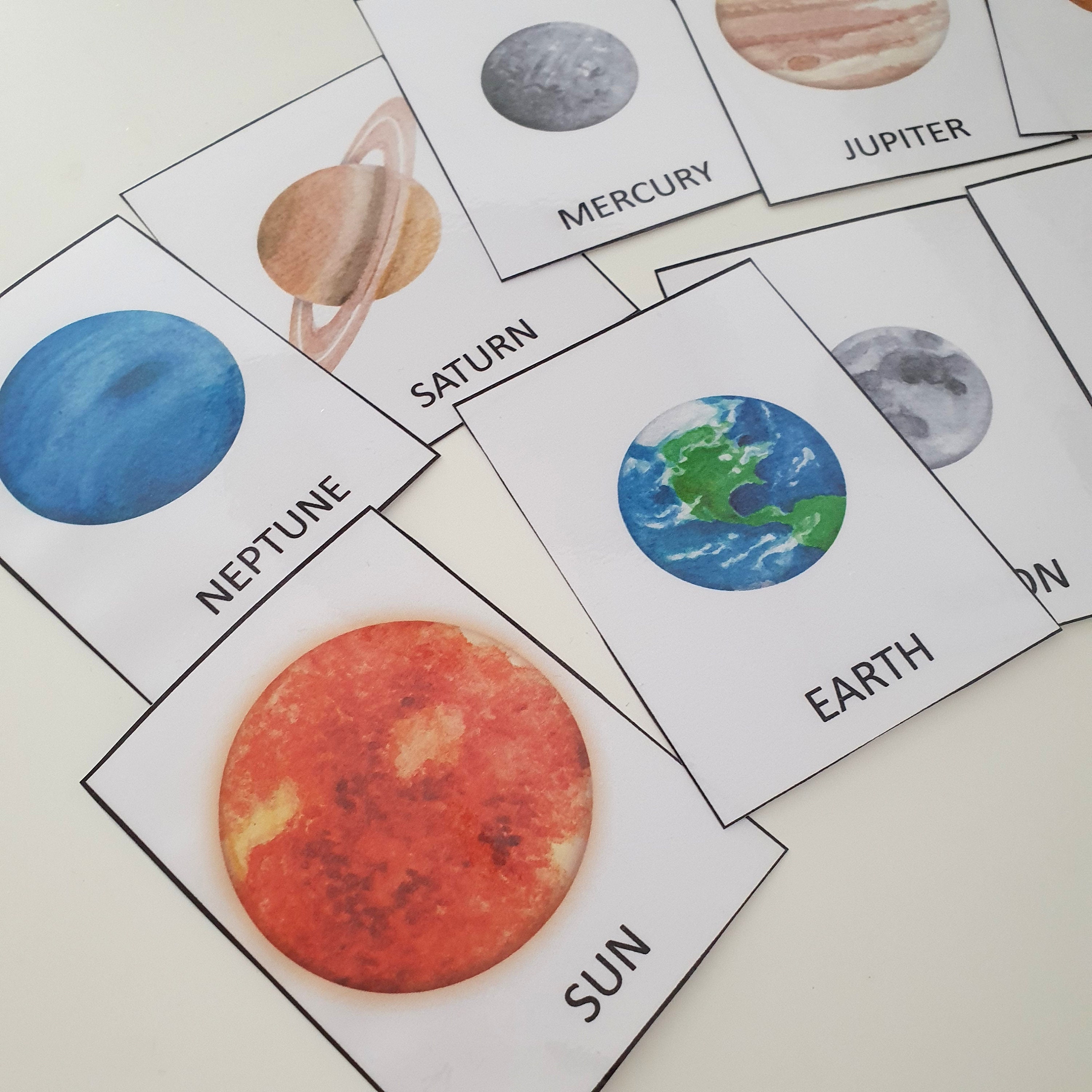 Solar System Montessori Cards: Space Nomenclature Flashcards (digital ...