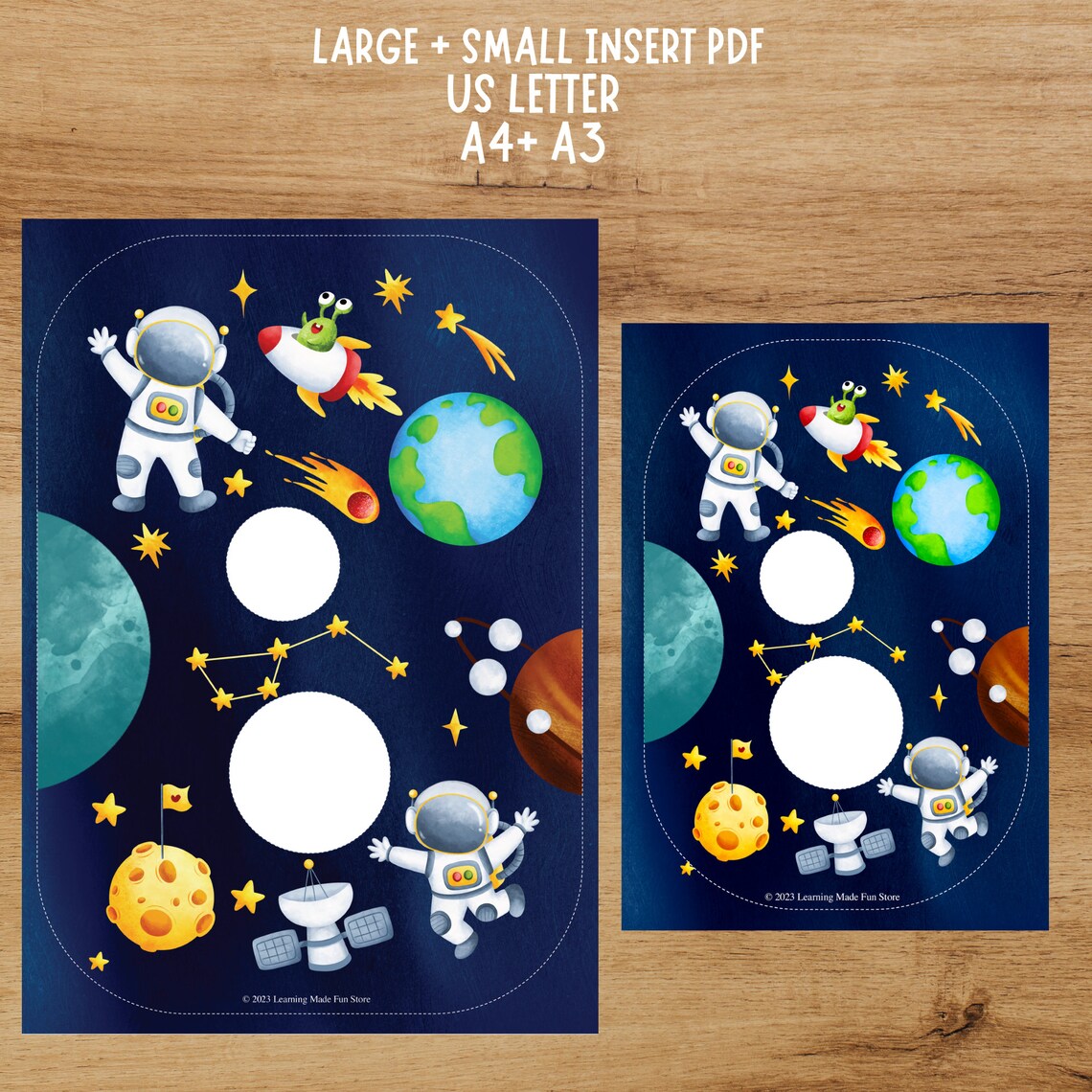 Space Sort by Size, Printable Flisat Insert, Trofast Insert, Preschool ...