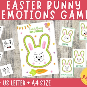 Easter Games, Bunny Emotions Feelings Games, Printable Activity Toddler ...
