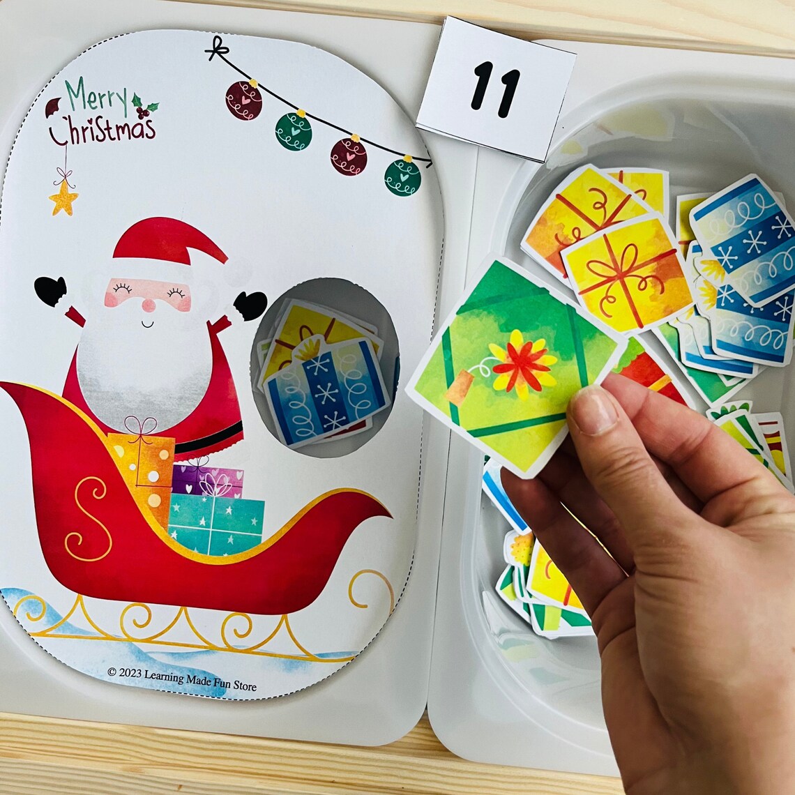 Christmas Santa Counting Flisat Insert, Preschool Pretend Play ...