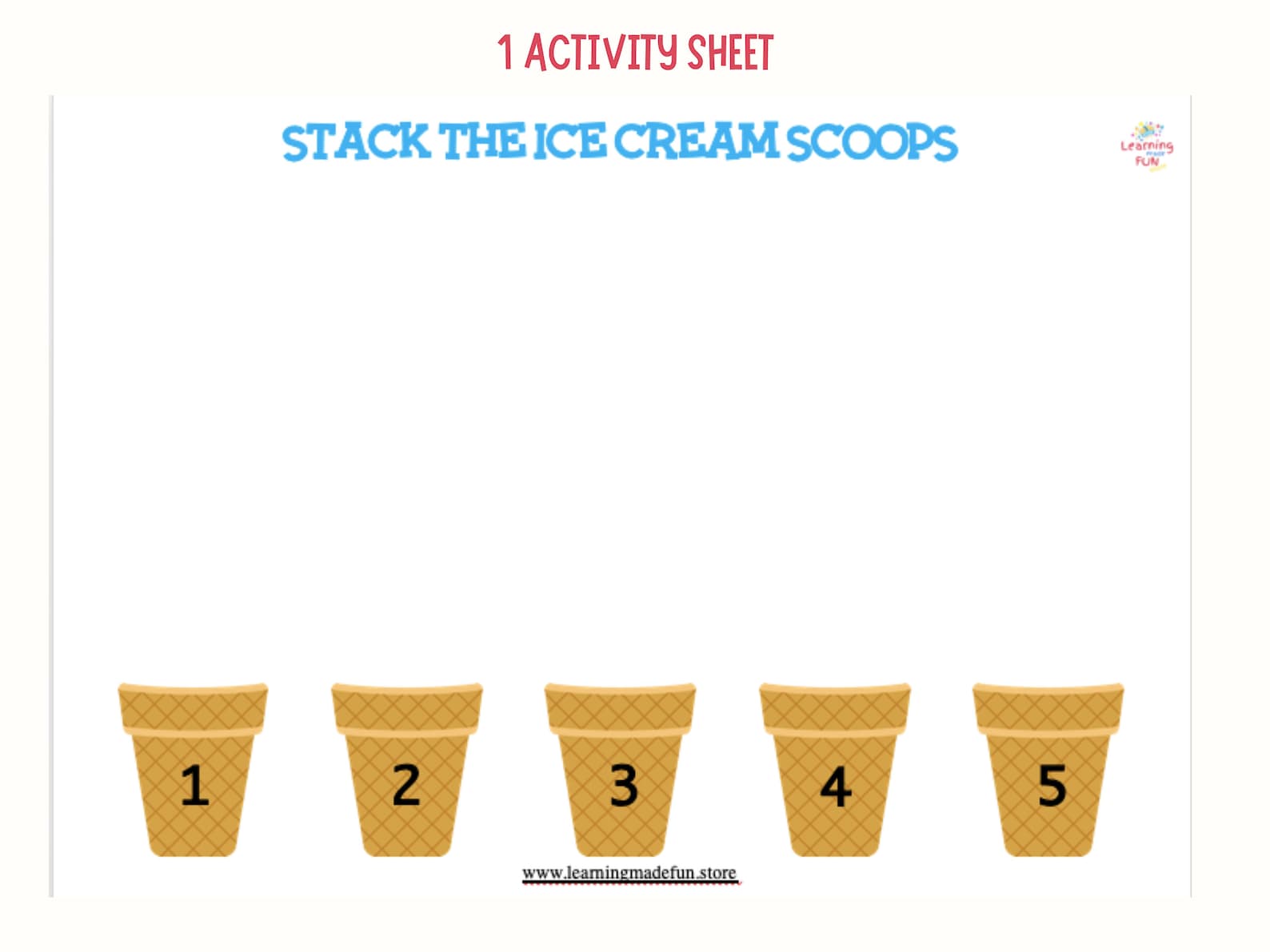 Ice Cream Counting Activity Counting Activities for Toddlers - Etsy