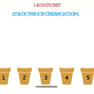 Ice Cream Counting Activity: Toddler Homeschool Math (digital Download ...