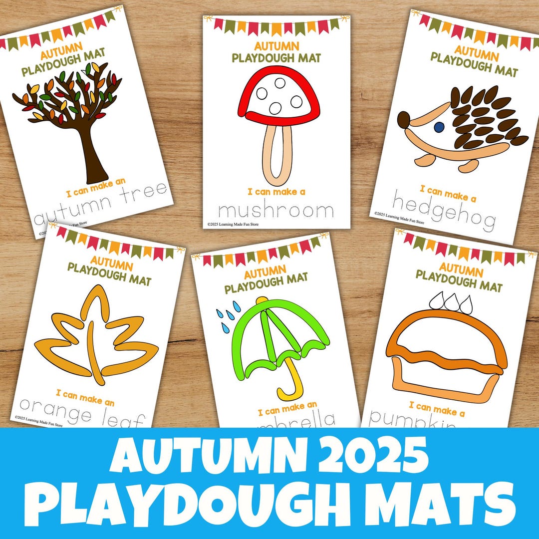 Autumn Playdough Mats Printable | Fall Fine Motor Activity for ...