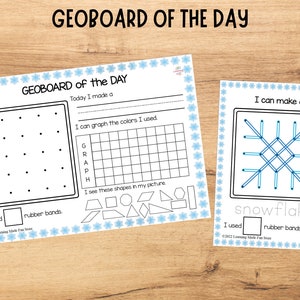 Winter Geoboard Task Cards, Winter Unit Activity Mats, Preschool ...