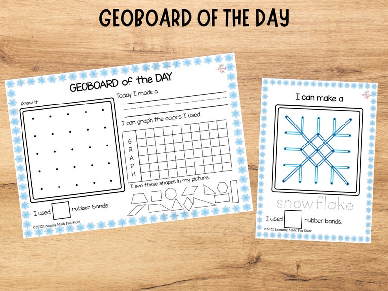 Winter Geoboard Task Cards: Fine Motor Skills Activity (digital ...
