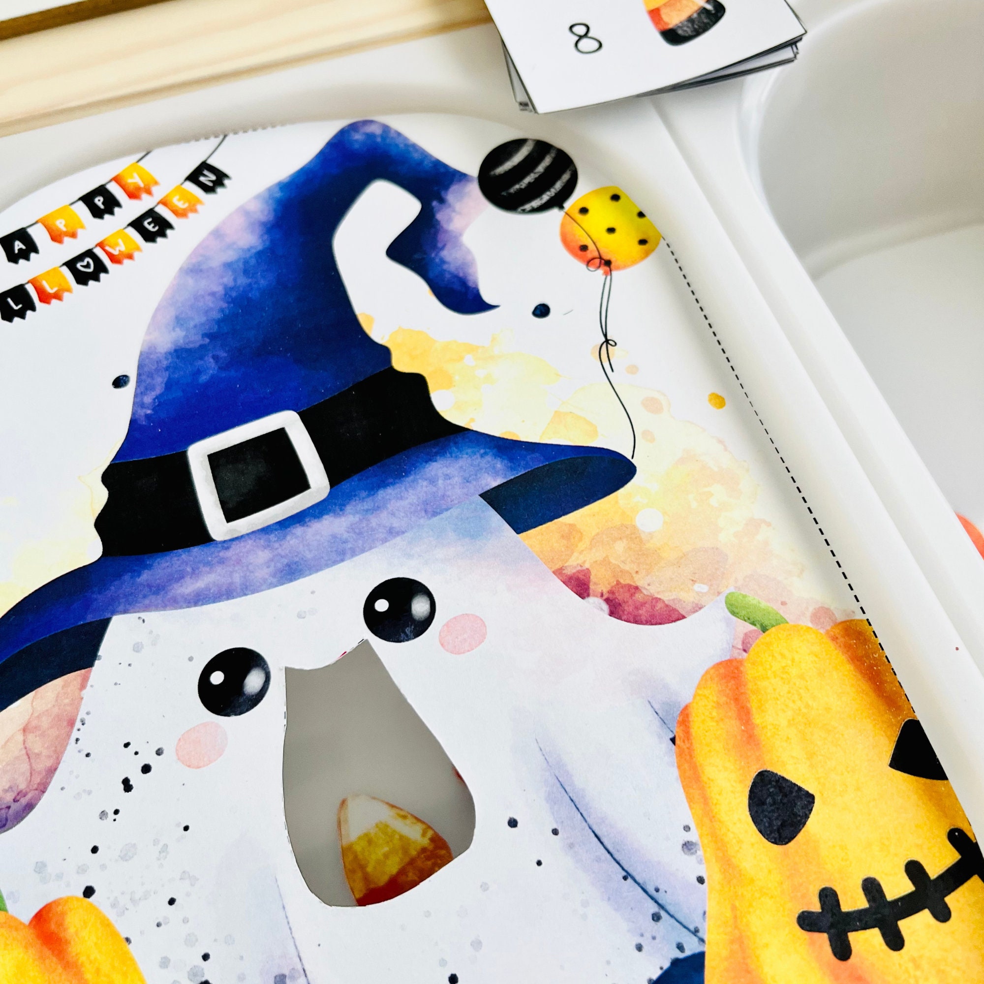 Halloween Flisat Insert, Feed the Ghost, Preschool Counting (digital ...