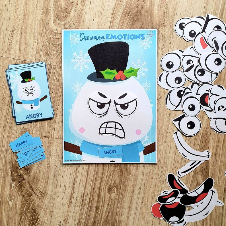 Snowman Emotions and Feelings Winter Printable Activity for | Etsy