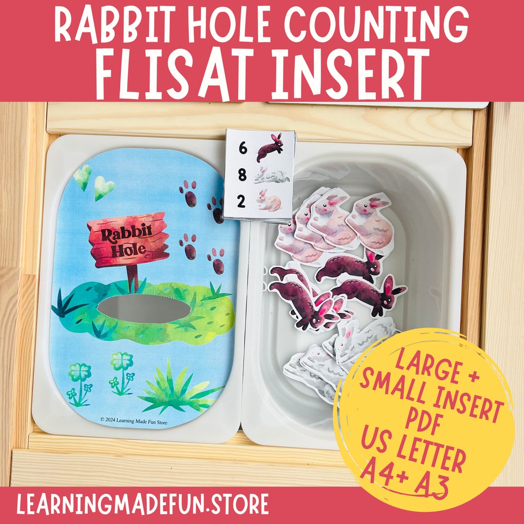 Rabbits Counting, Printable Flisat Insert, Trofast Insert, Preschool ...